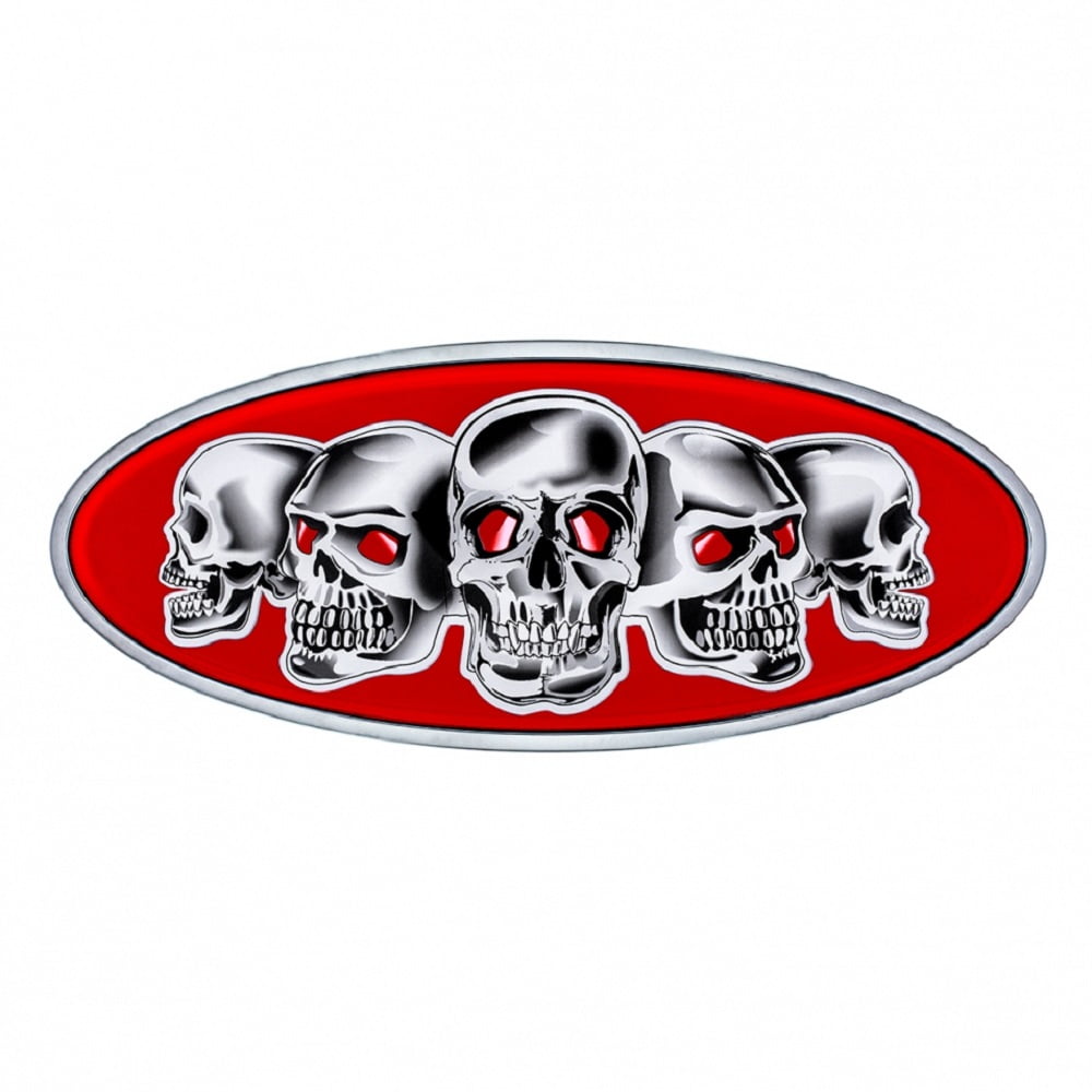 Peterbilt Red Base Skull Metal Front Hood Emblem 7 7/8 inch x 3 1/4 inch - Walmart.com