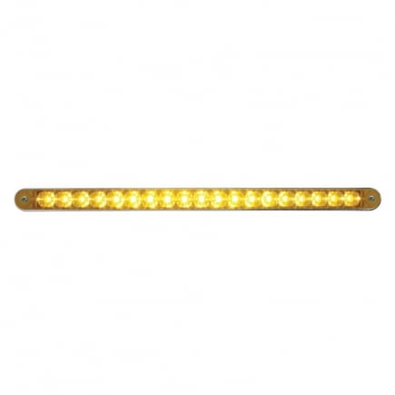 United Pacific 19 Amber LED 12 in Reflector Light Bar W/ Chrome Plastic ...
