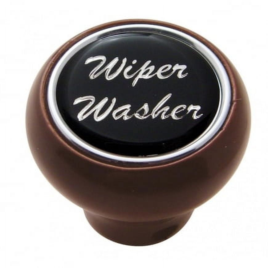 United Pacific 23560 Dash Knob "Wiper/Washer" Wood Deluxe, Black Glossy ...