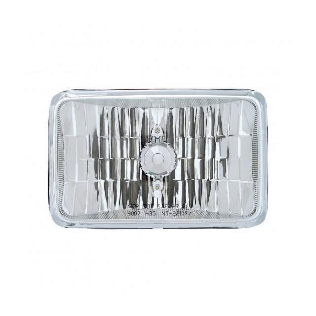 United Pacific 31390 4” x 6” Crystal Rectangular Glass Lens Headlight ...