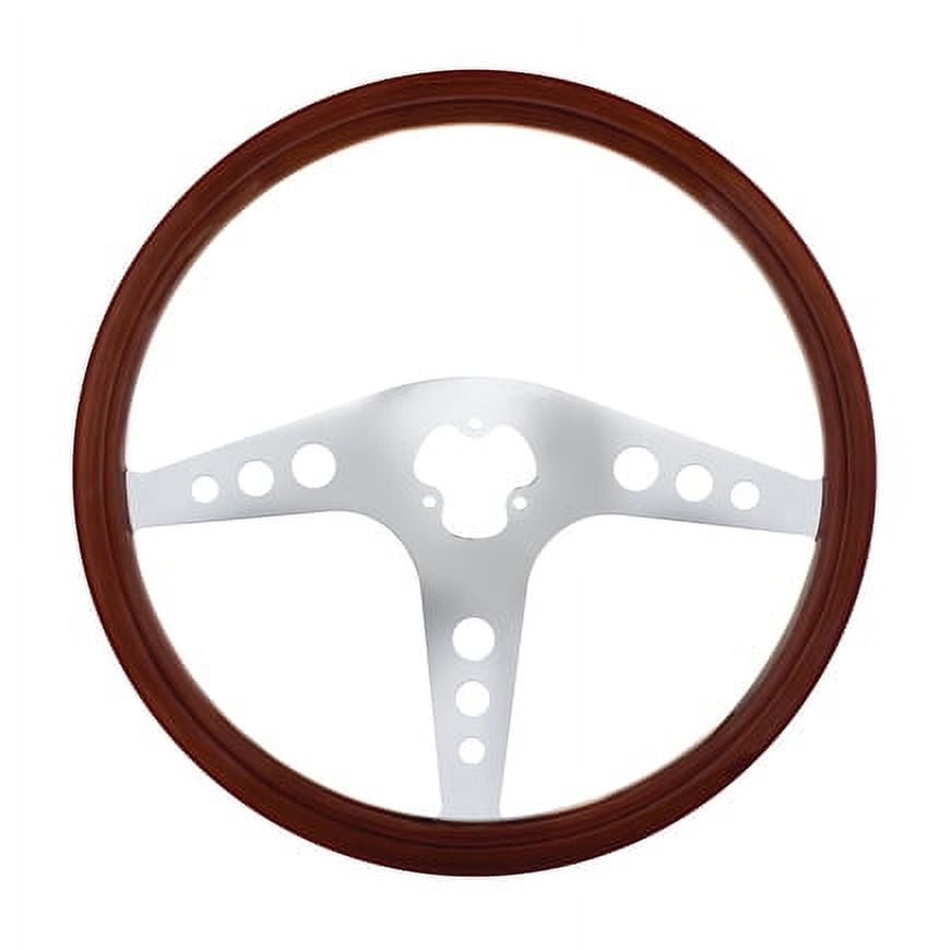 United Pacific 88221 Steering Wheel Wood Rim, With Chrome Spokes, "Gt ...