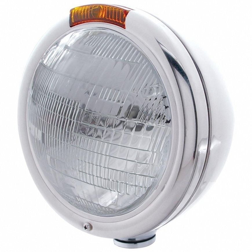 United Pacific Chrome CLASSIC Headlight - 6014 Bulb w/ Incandescent ...
