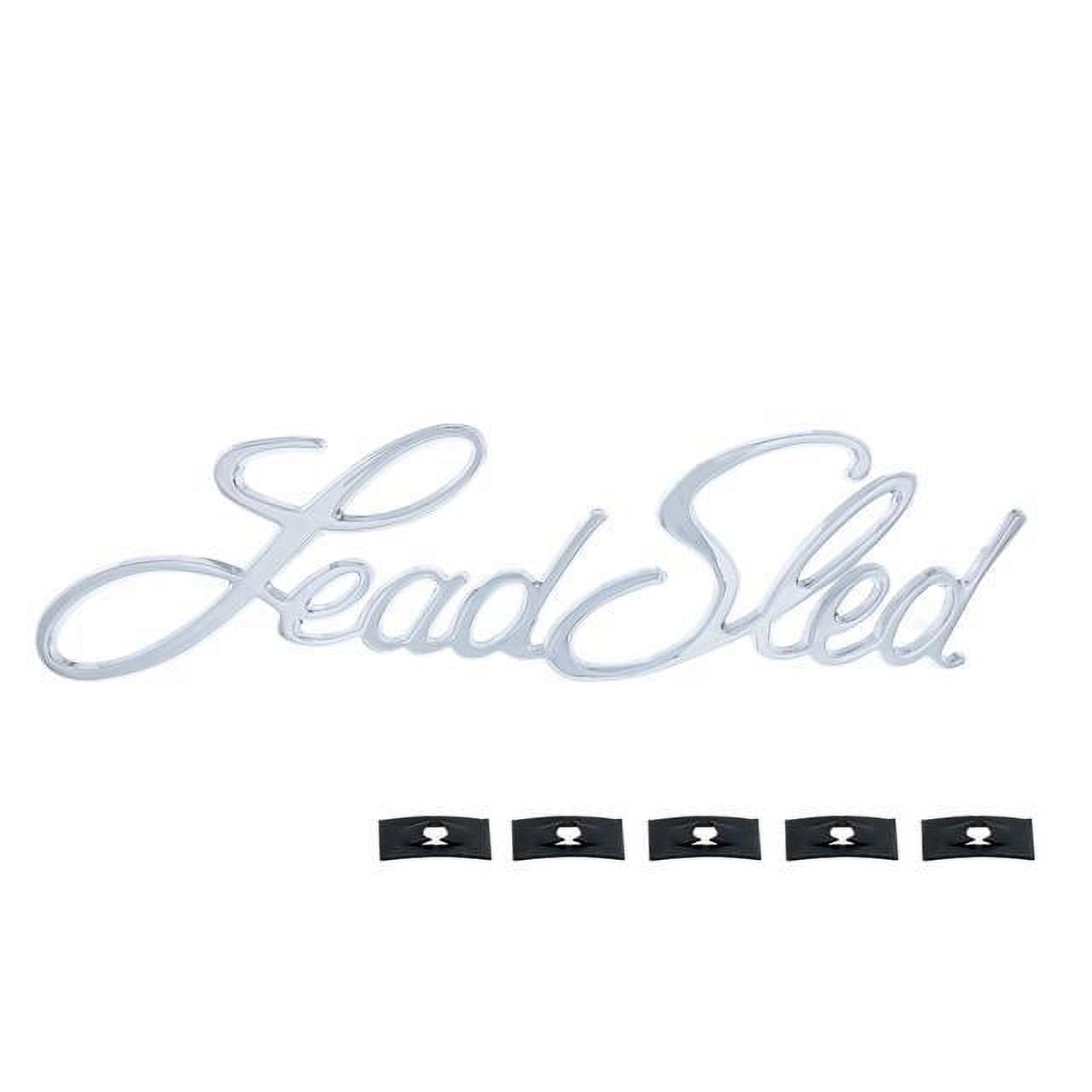 United Pacific Chrome Lead Sled Emblem Script 110709 - Walmart Business ...