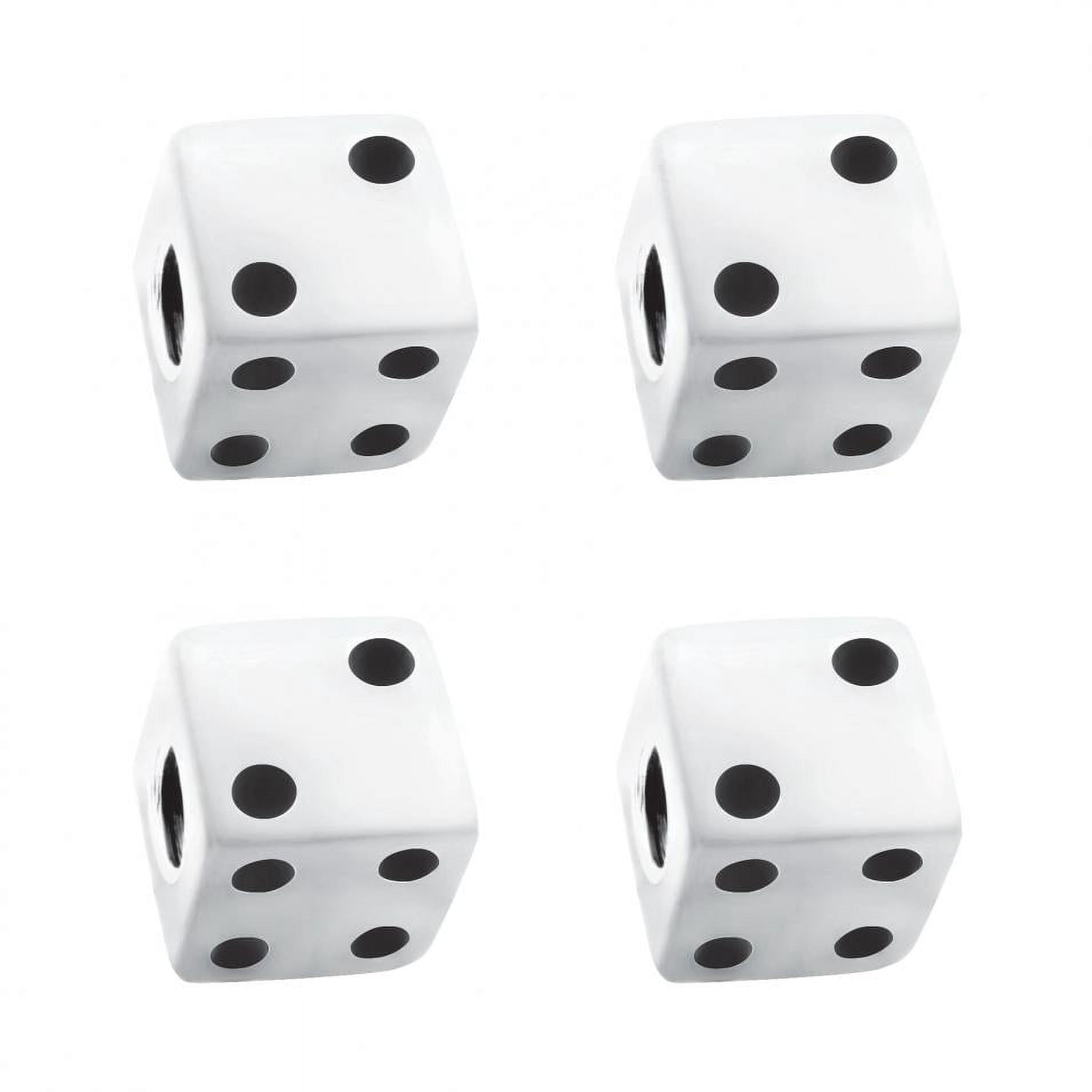 United Pacific White Dice Valve Caps with Black Dots - 4 Pack, Model ...
