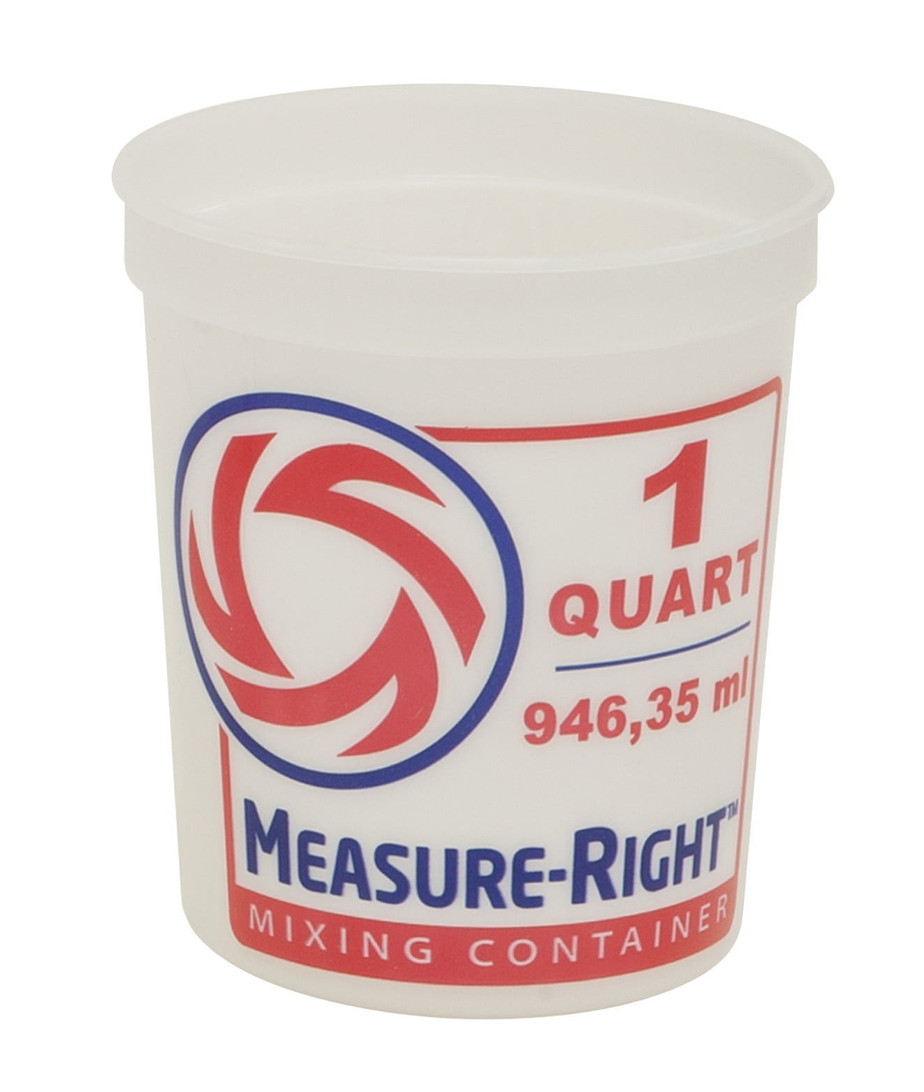 United Solutions 1 Quart Round Measure Right Plastic Mixing Container ...