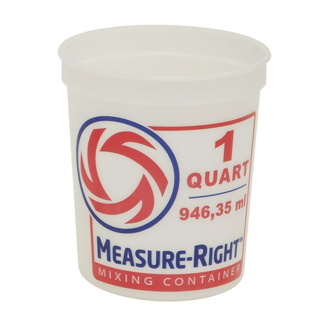 United Solutions 1 Quart Round Measure Right Plastic Mixing Container ...