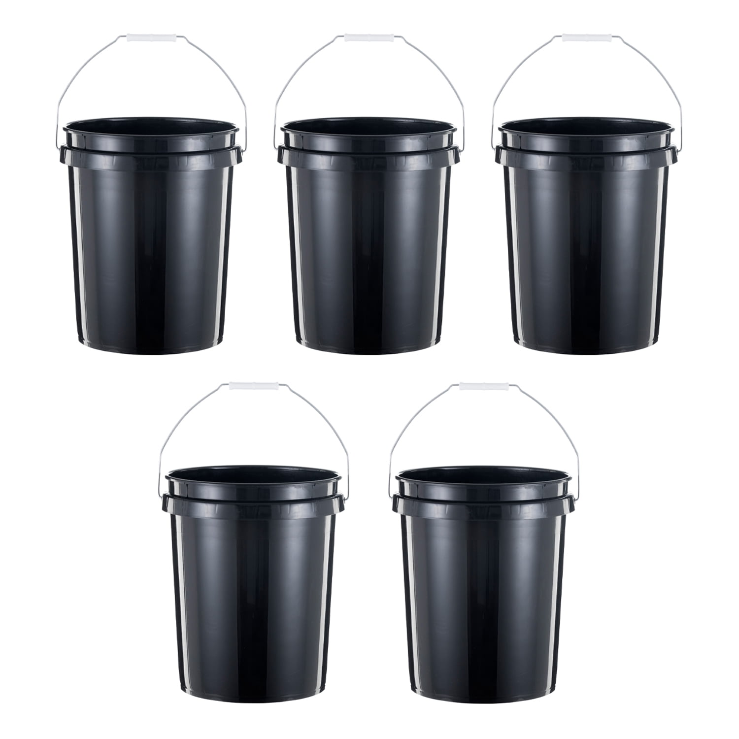 United Solutions 5 Gal Utility Plastic Bucket with Handle, Black ...