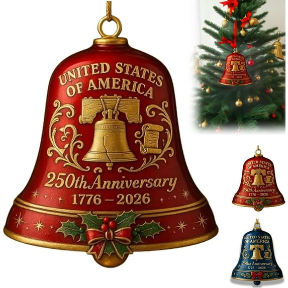 United States 250th Anniversary Bell Ornament, 1776–2026 Freedom Bell ...
