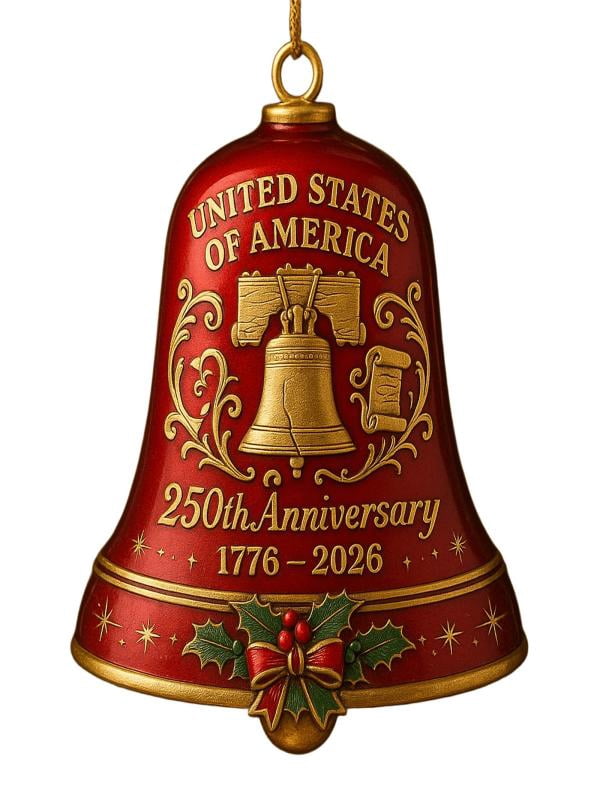 United States 250th Anniversary Bell Ornament, 2D Acrylic Handmade ...