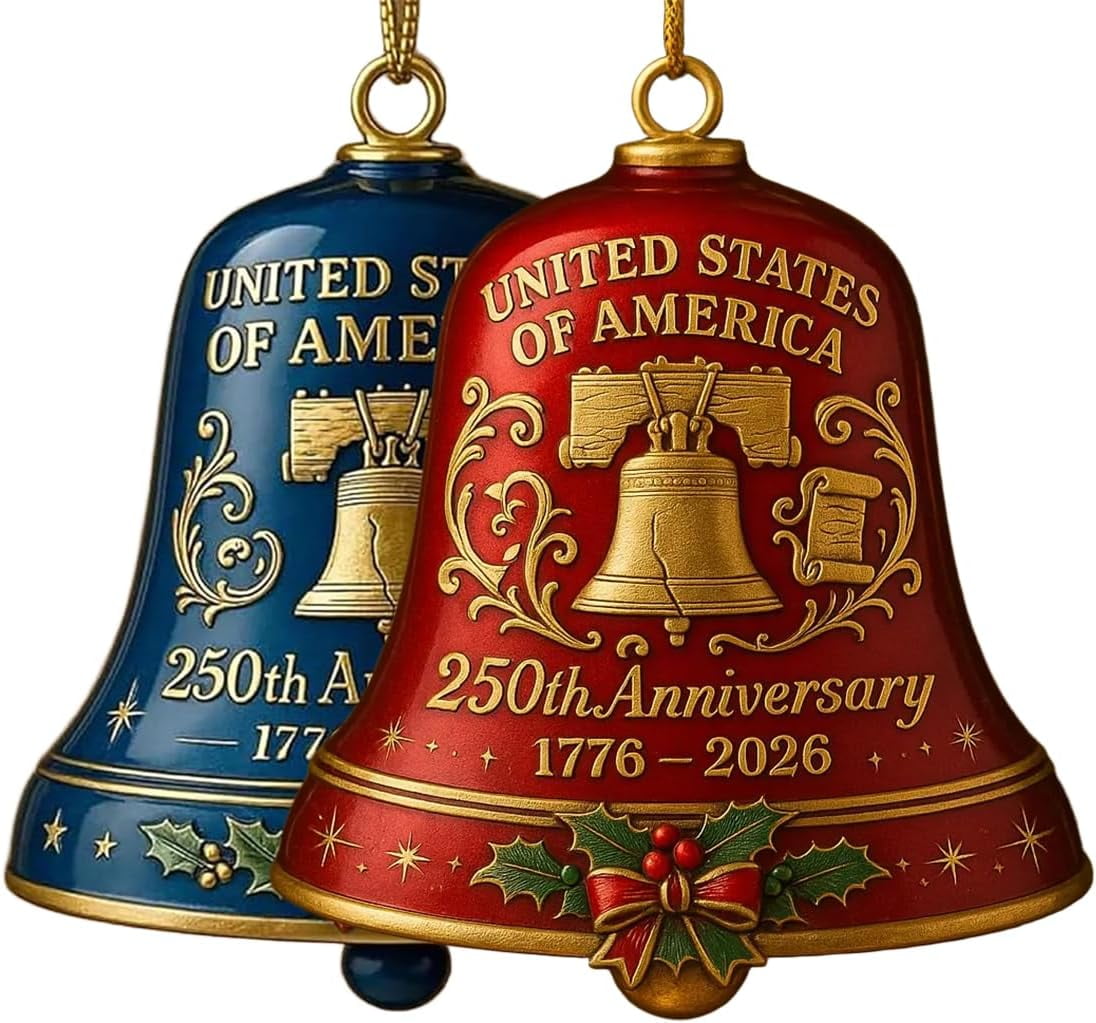 United States 250th Anniversary Bell Ornament, Handmade Metal Guardian ...