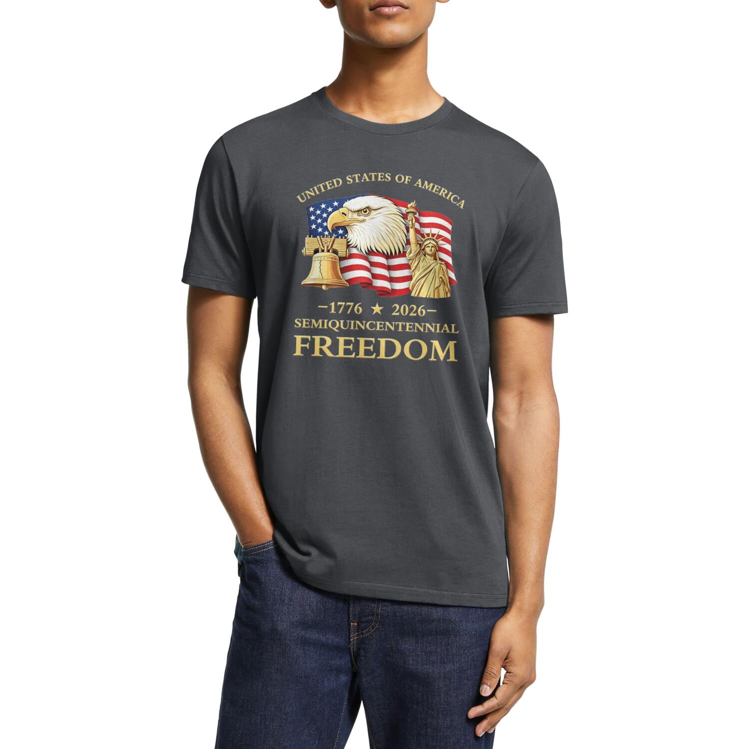 United States 250th Anniversary Crewneck T Shirts for Men, Retro USA ...