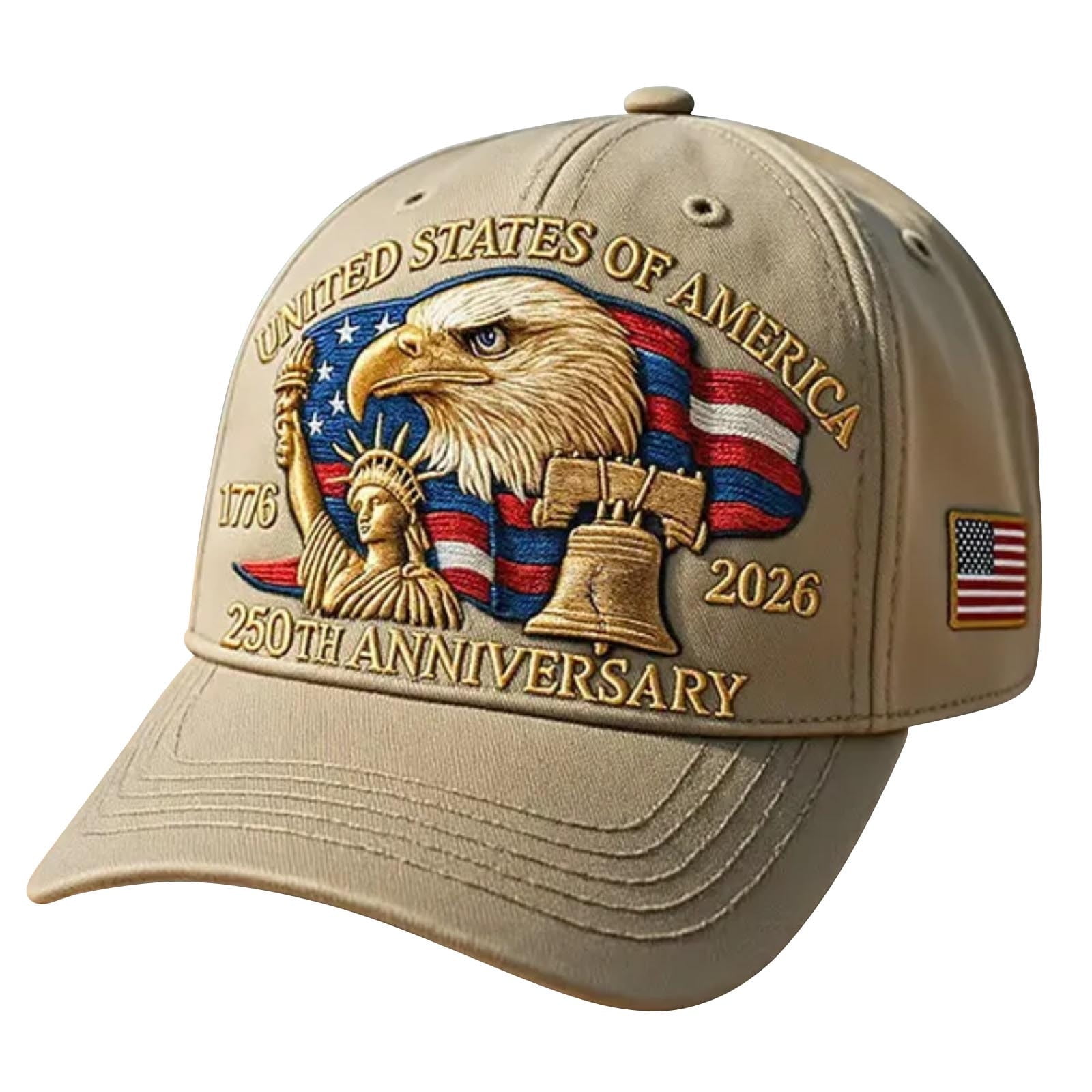 United States 250th Anniversary Cap,Embroidery Retro Washed Patriotic ...