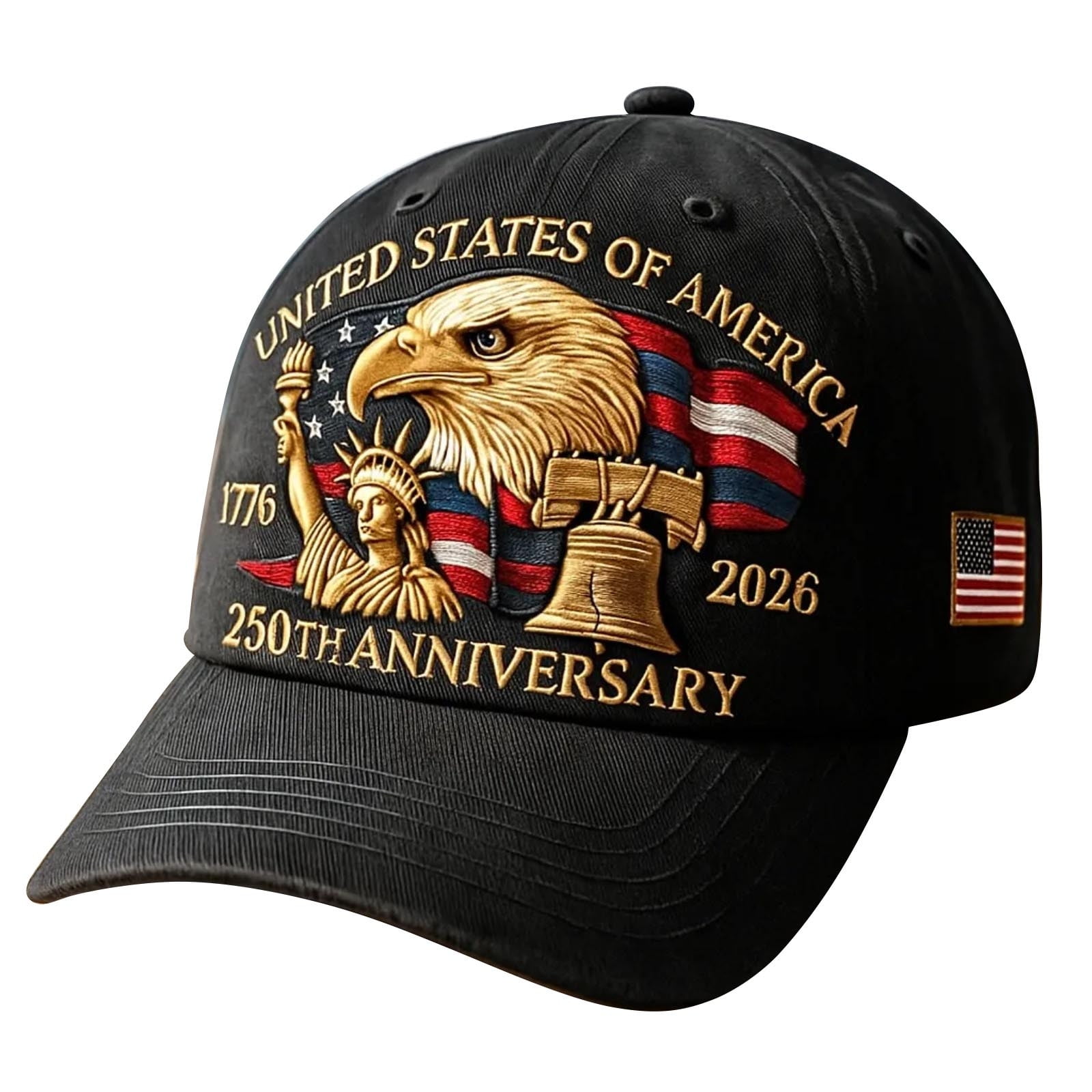 United States 250th Anniversary Cap,Embroidery Retro Washed Patriotic ...
