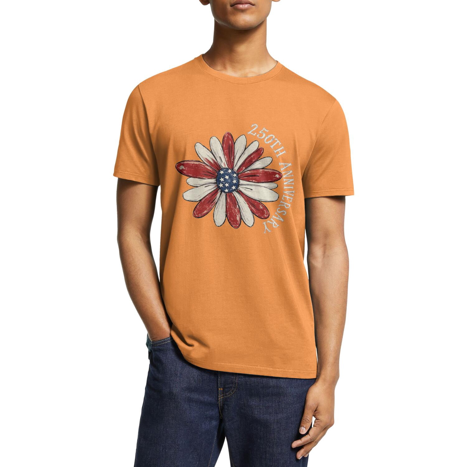 United States 250th Anniversary Orangish Graphic T Shirts for Men, 1776 ...