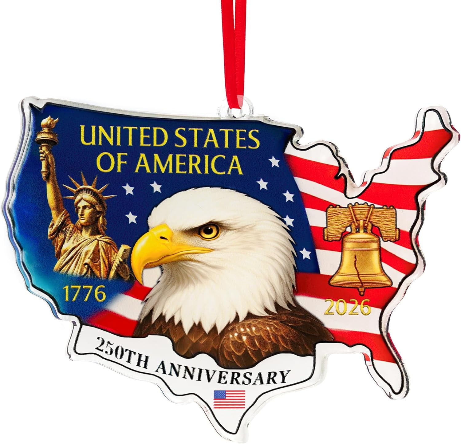 United States 250th Anniversary Ornament, 2D Acrylic 250th Anniversary ...