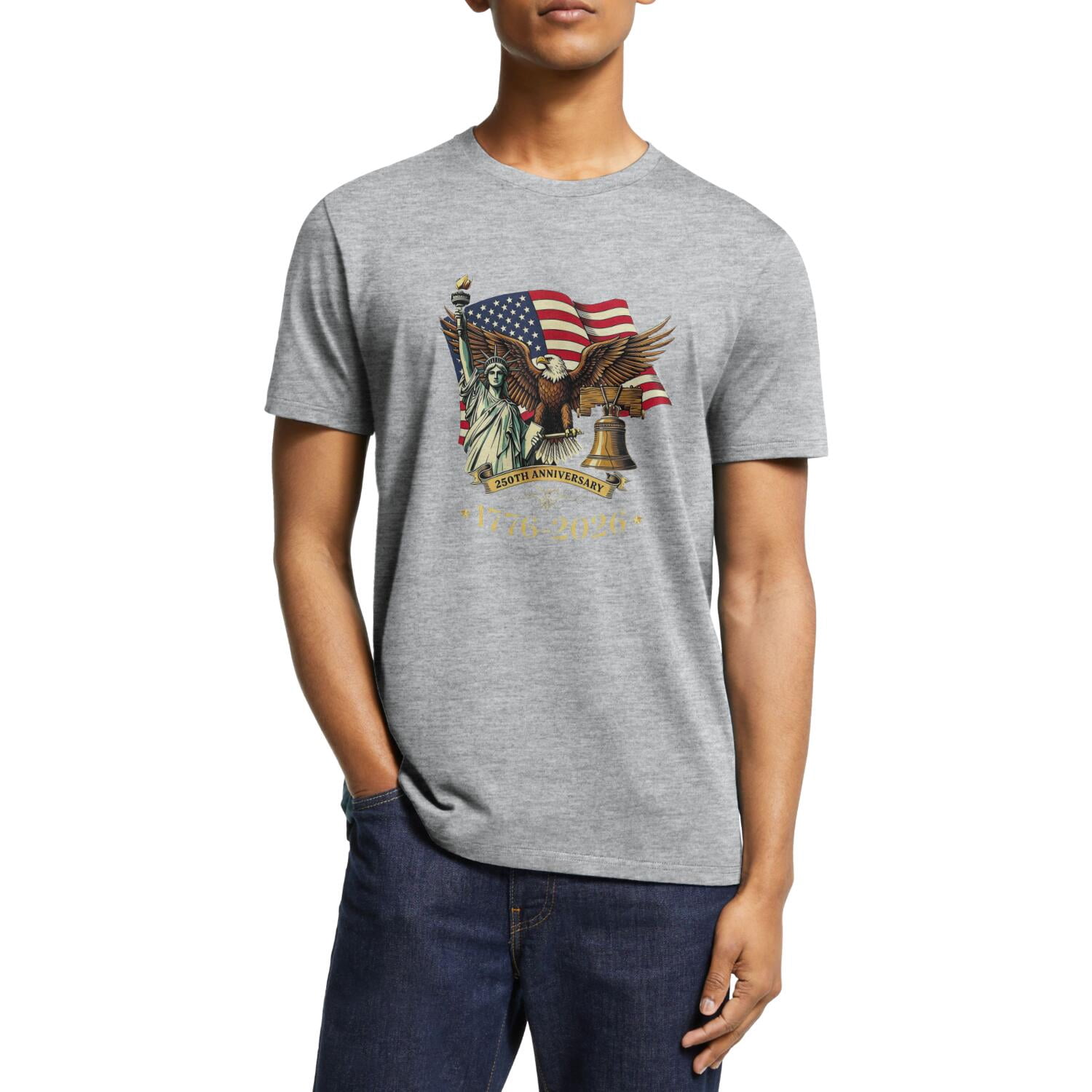 United States 250th Anniversary Patriotic Men T Shirts, 1776-2026 Flag ...