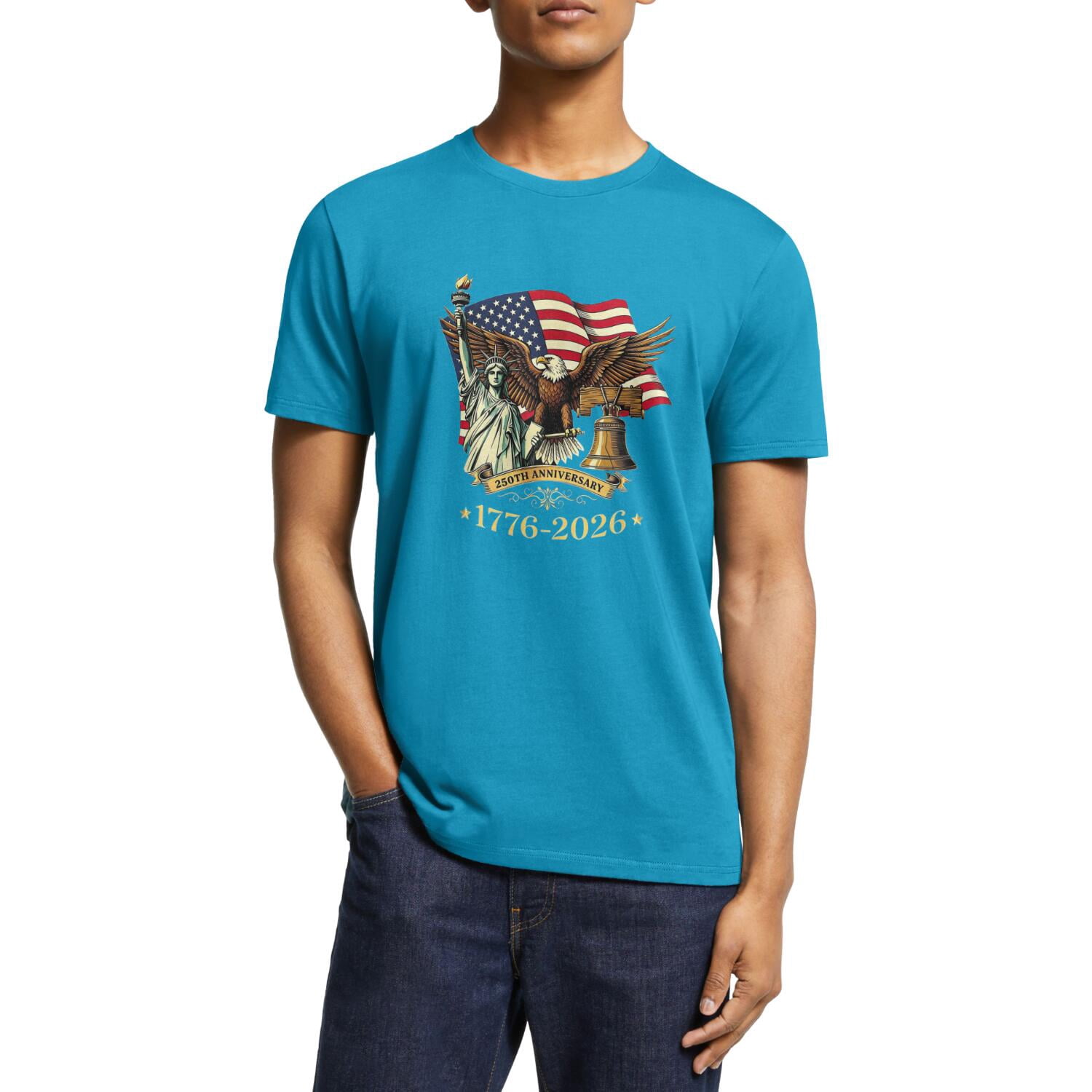 United States 250th Anniversary Patriotic Men T Shirts, 1776-2026 Flag ...