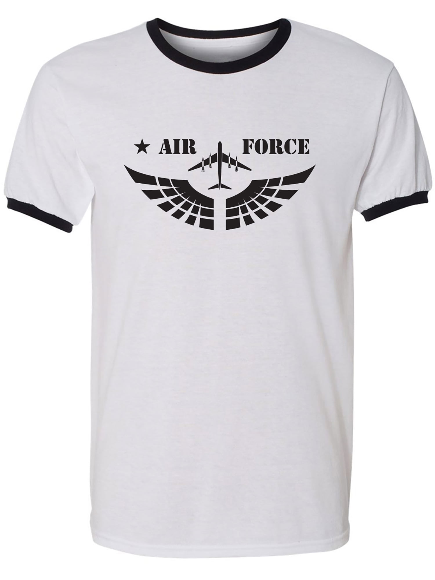 United States "Air Force Fighter Jet" Graphic Adult Short Sleeve Ringer ...