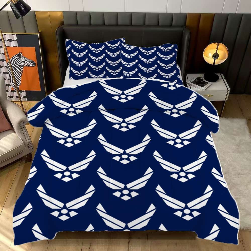 United States Air Force Logo, White Graphic Comforter Set Queen Size ...