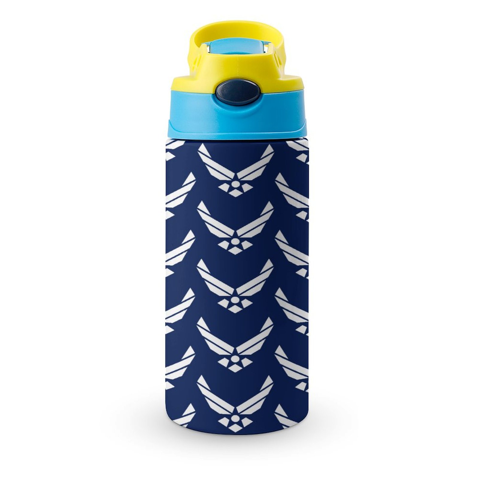 United States Air Force Logo, White Graphic Water Bottle with Straw And ...