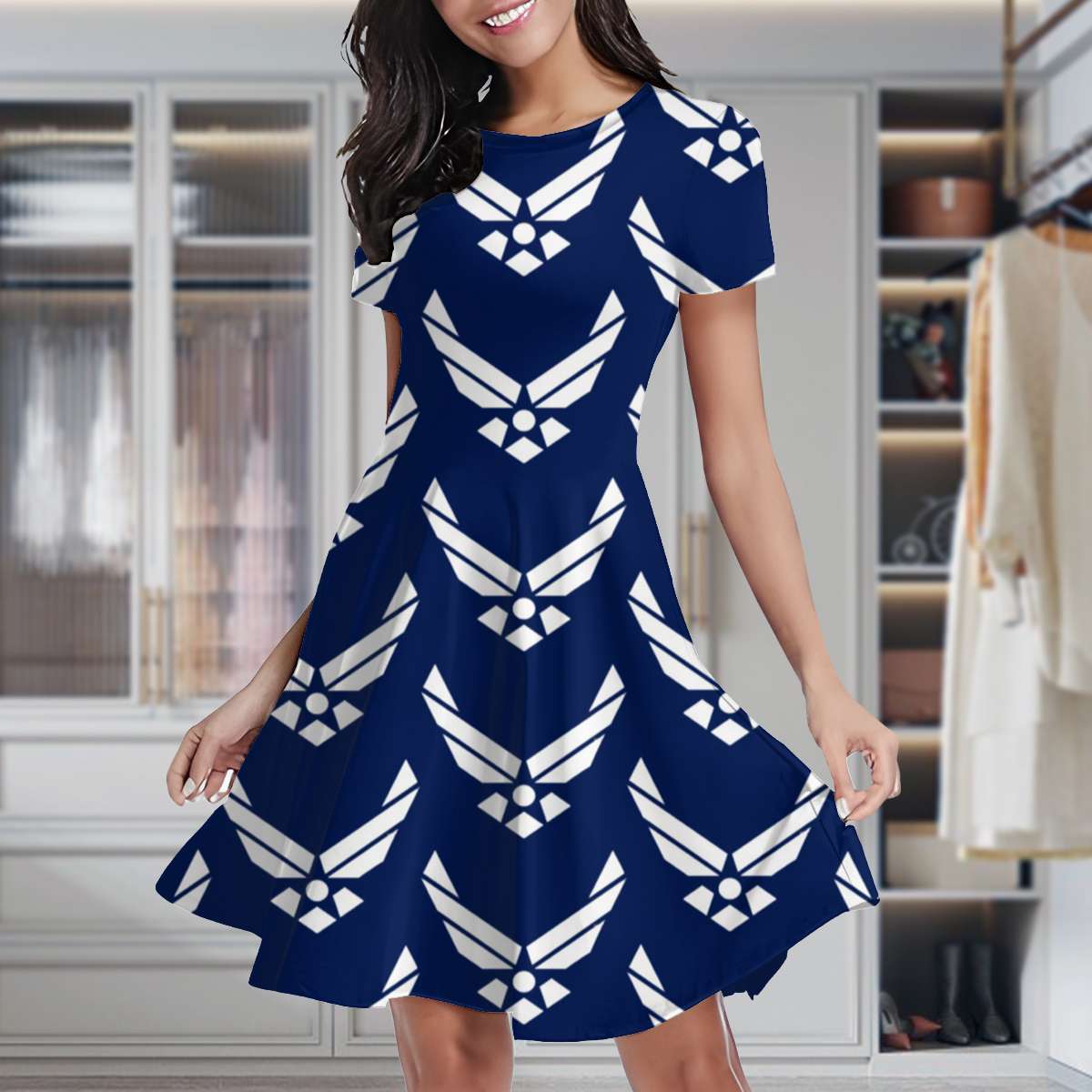 United States Air Force Logo, White Graphic Women's Classic Swing ...