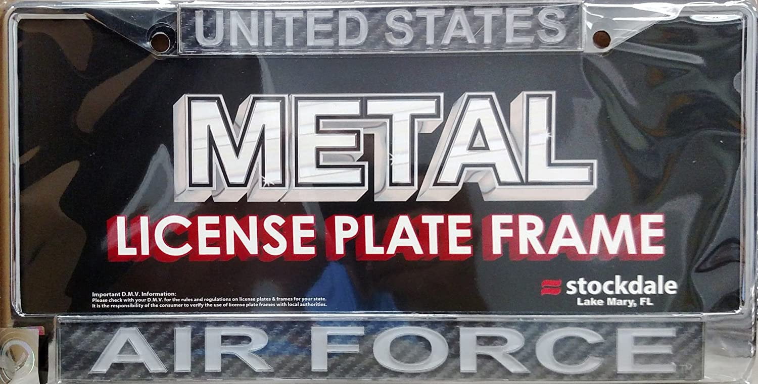 United States Air Force Military Metal License Plate Frame Chrome Tag ...
