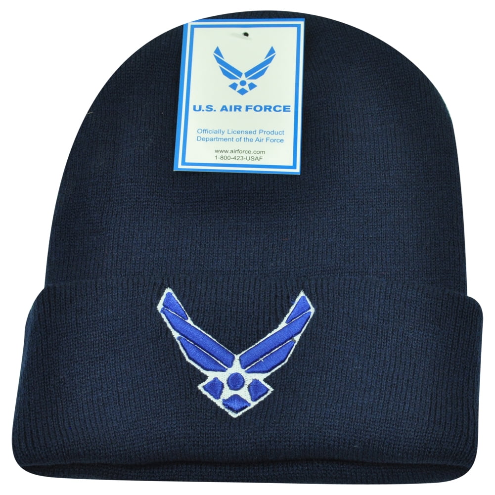 United States Air Force US Military Cuffed Logo Navy Blue Beanie Knit ...