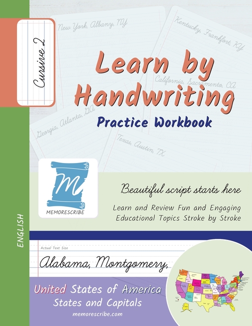 United States of America, States and Cap Learn by Handwriting, Practice ...