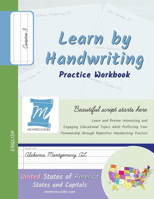 United States of America, States and Cap Handwriting Practice Workbook ...