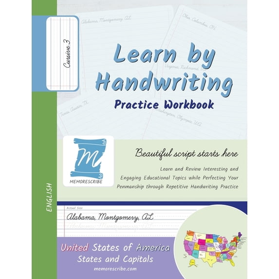 United States of America, States and Cap Handwriting Practice Workbook ...