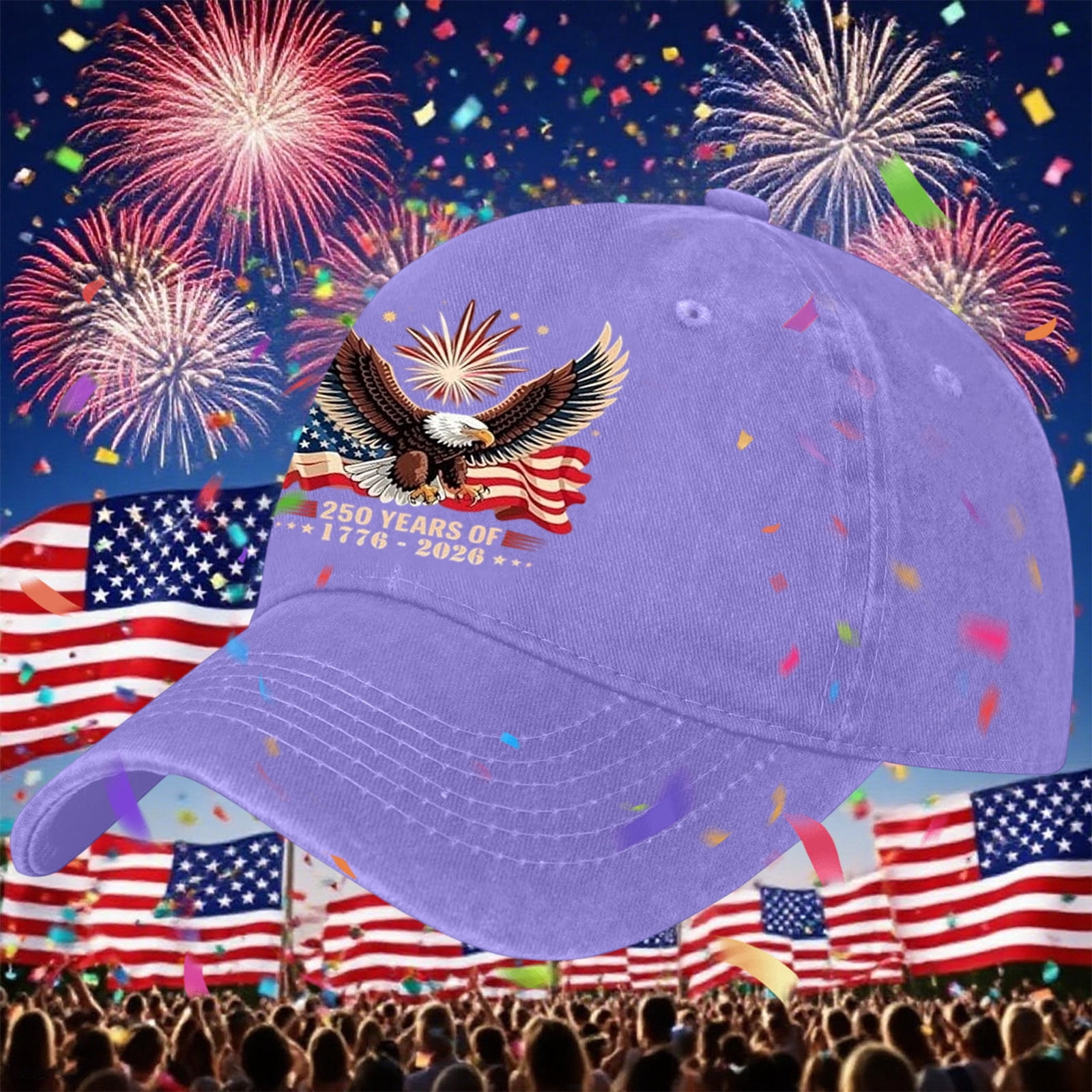 250 USA Anniversary Cap, Memorial Day Hats for Men, USA Flag Embroidery ...