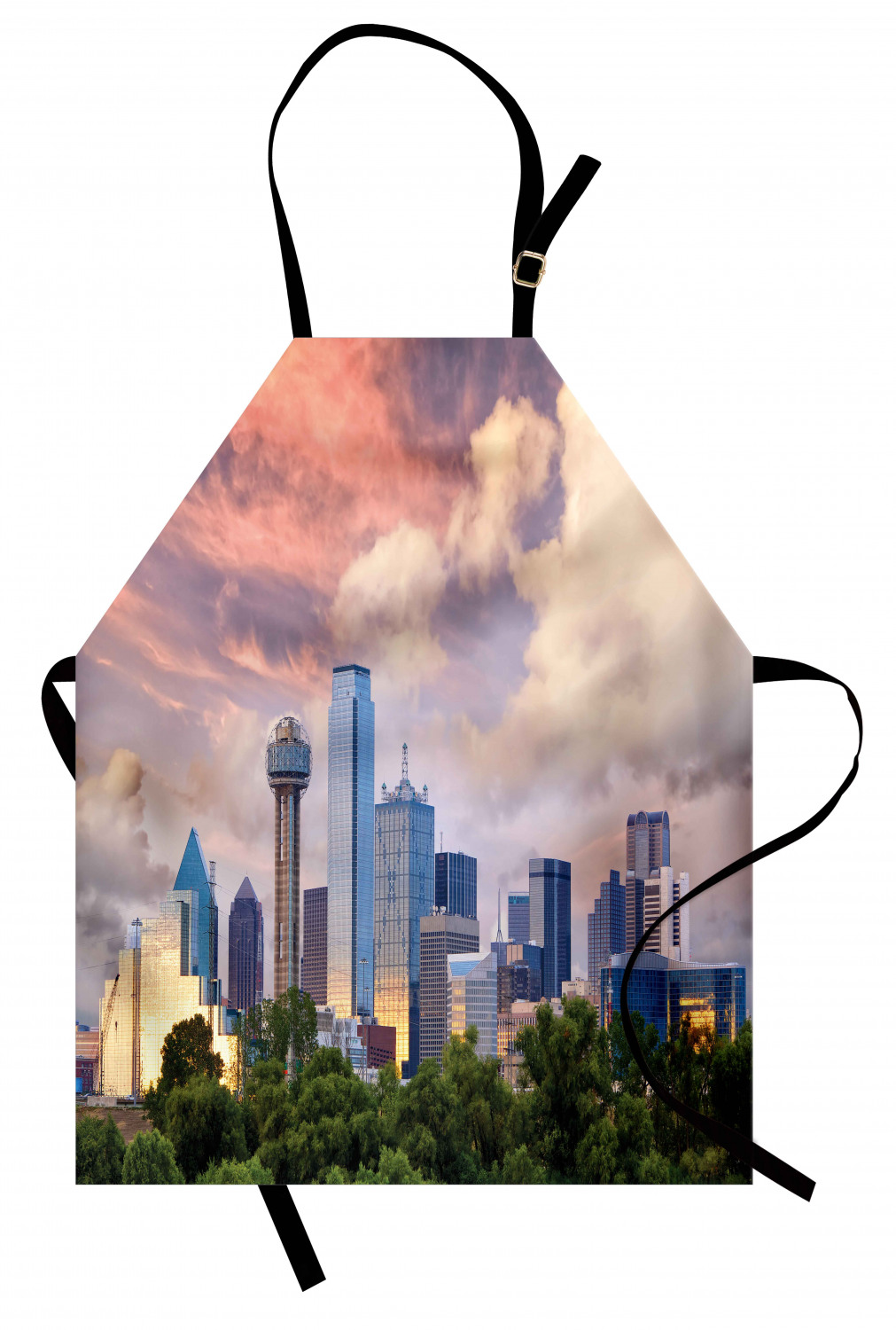 United States Apron Dallas City Skyline at Sunset Clouds Texas Highrise ...