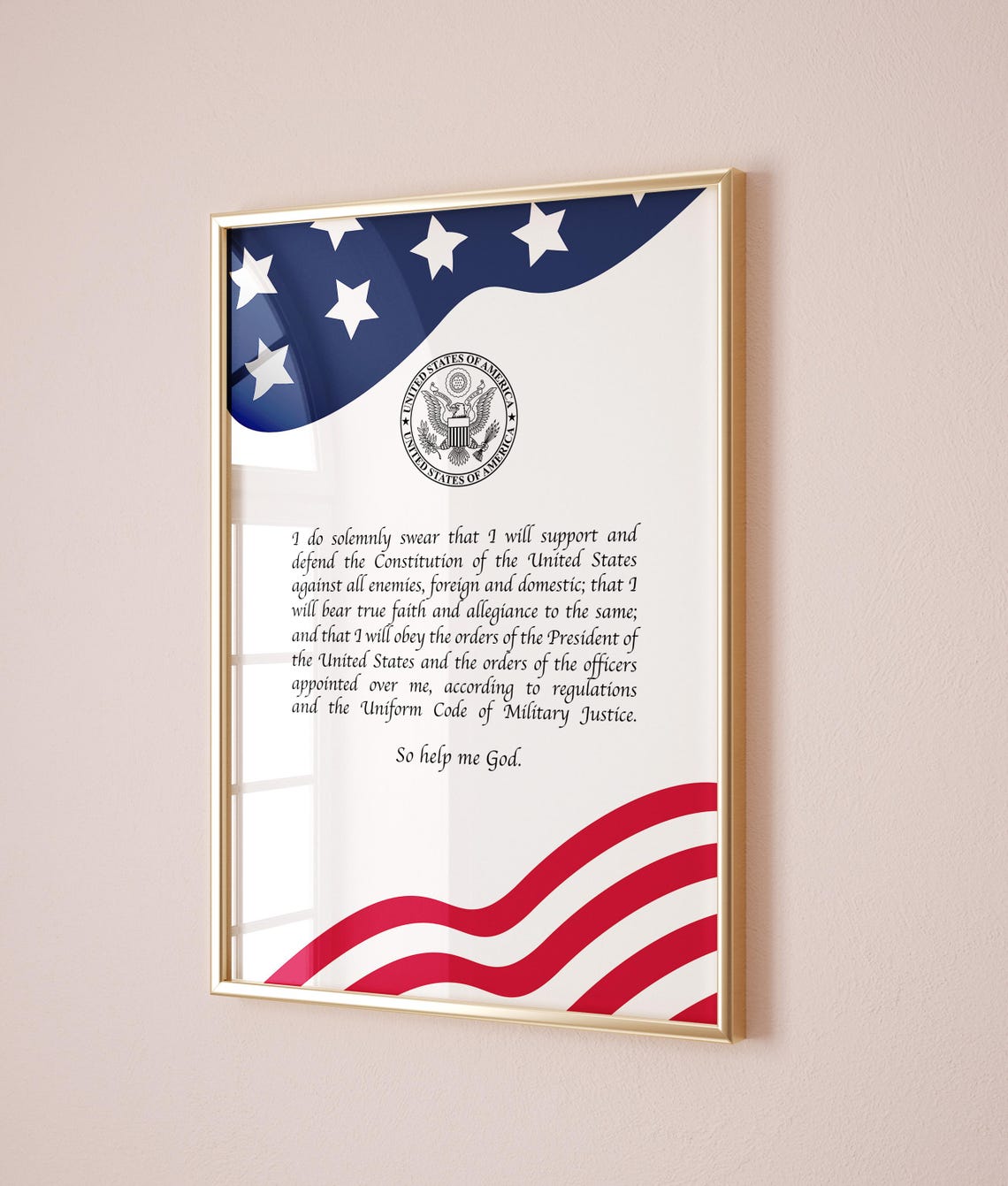 United States Army Art, US Army Oath of Enlistment Print, US Military ...