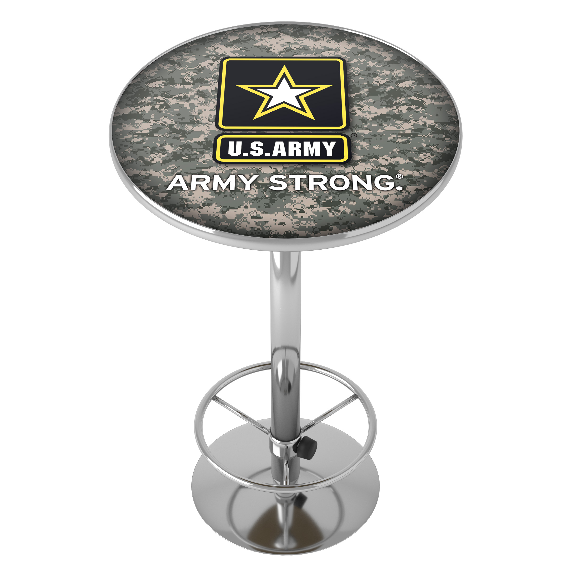 United States Army Digital Camo Bar Table with Adjustable Footrest and ...