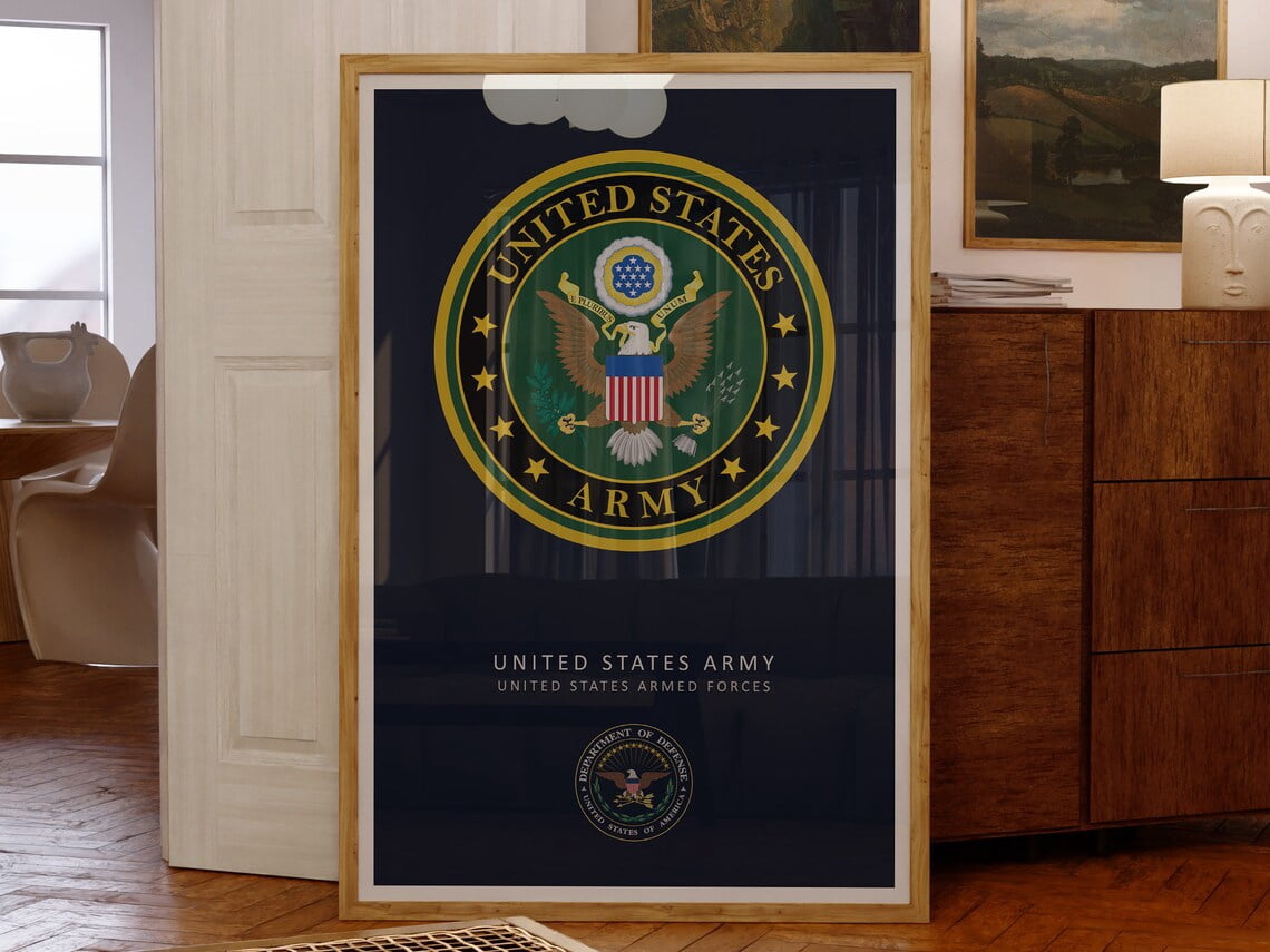 United States Army Poster, Minimalist, Us Army Wall Art, Modern Wall ...