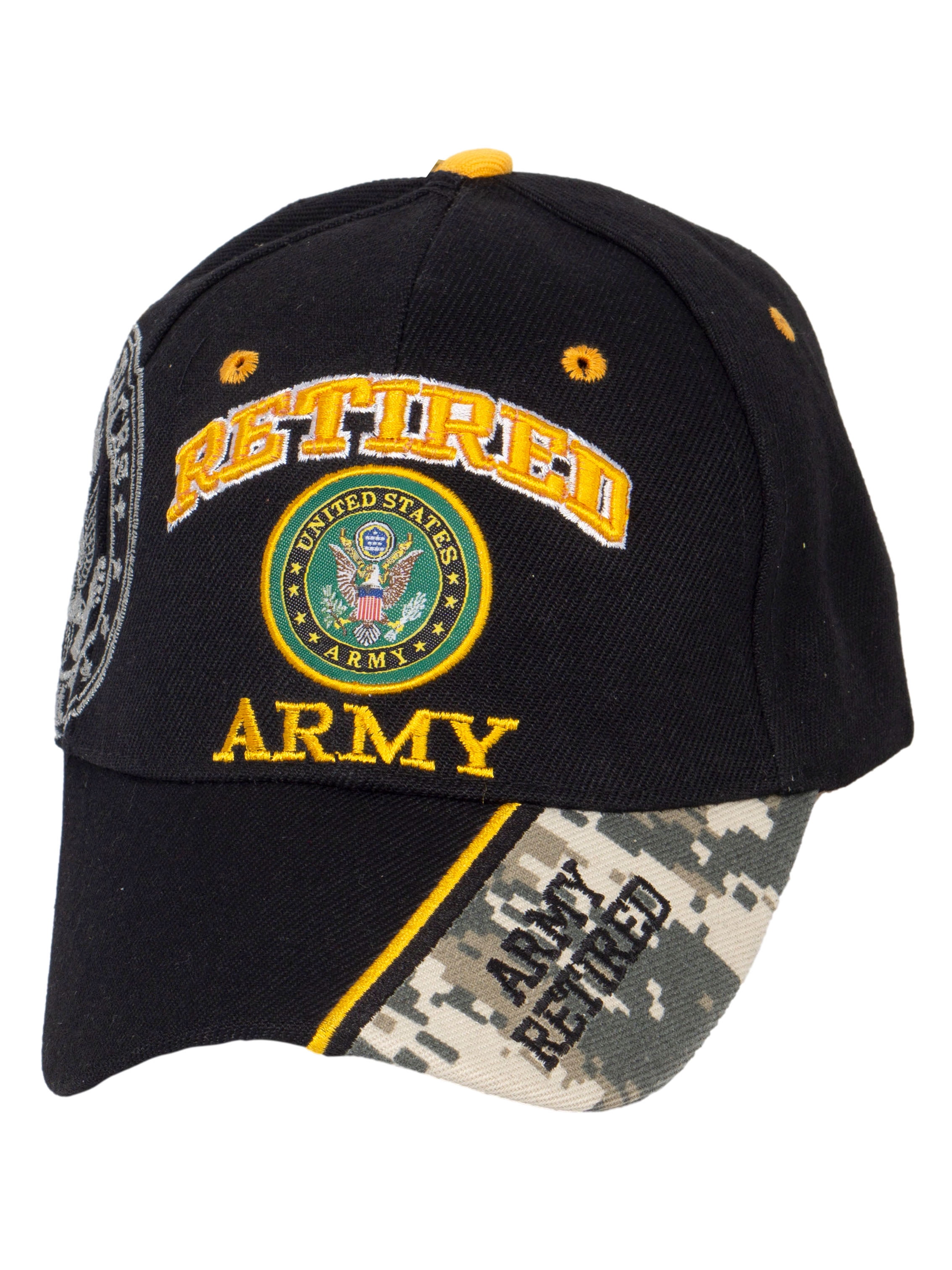 United States Army Retired Shadow Adjustable Cap - Black - Walmart.com