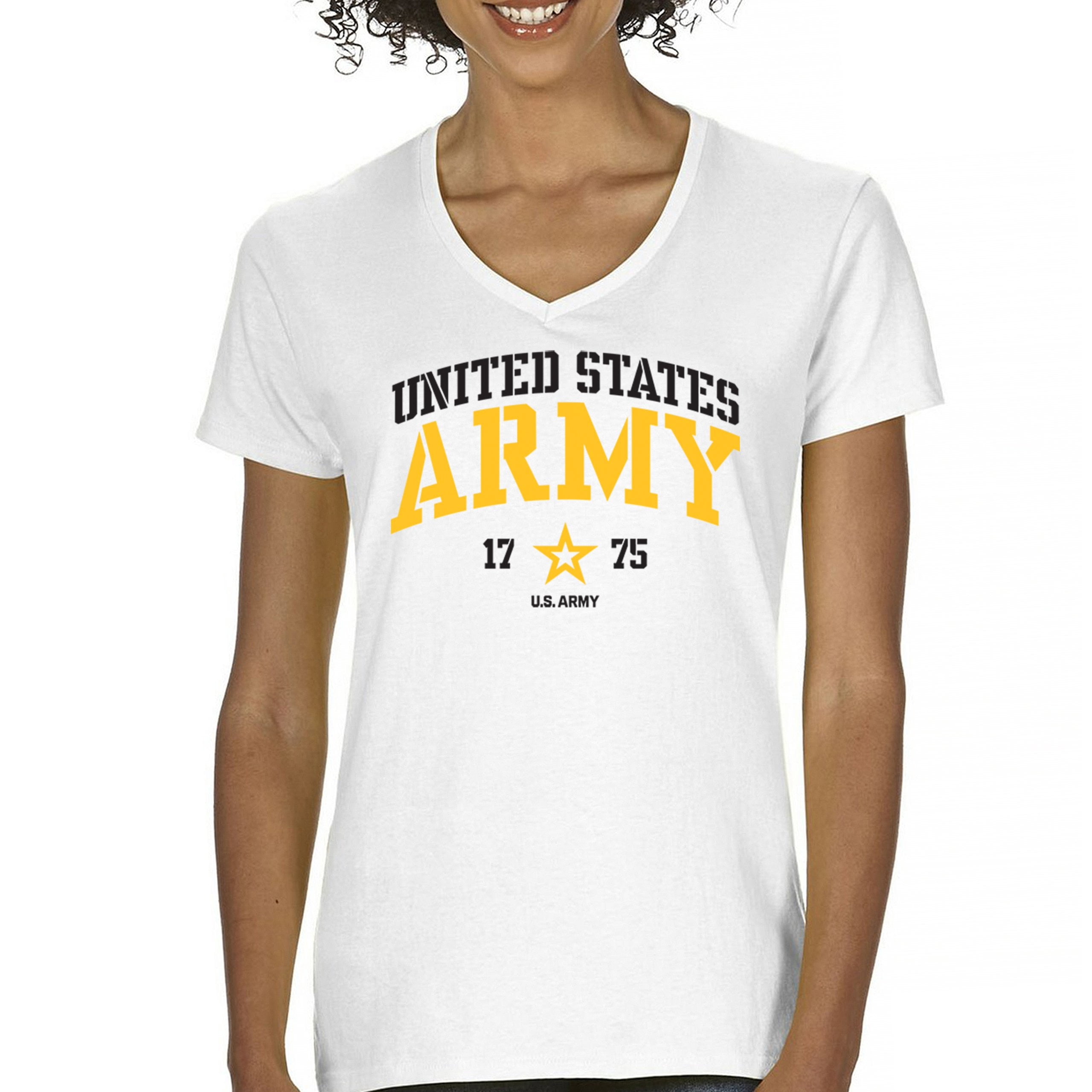 United States Army Strong Women's V-Neck T-shirt US Military Pride ...