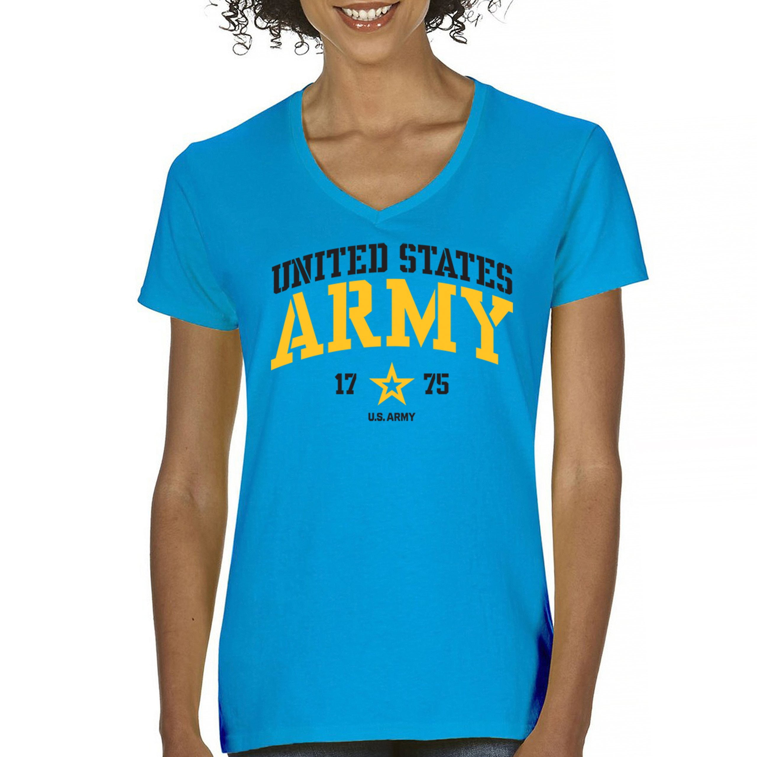 United States Army Strong Women's V-Neck T-shirt US Military Pride ...