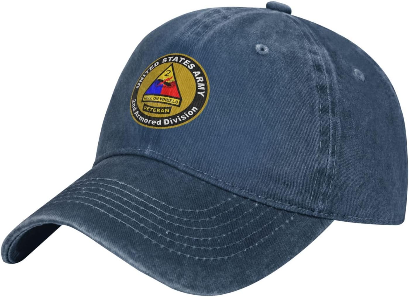United States Army Veteran 2nd Armored Division Hat Baseball Cap Washed ...