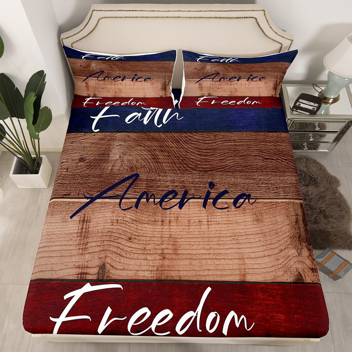 United States Bedding Set 4th of July Independence Day Fitted Sheet ...