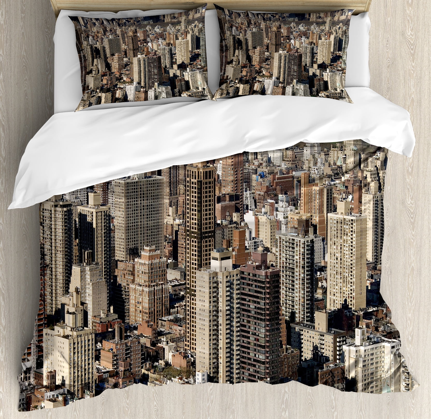 United States Duvet Cover Set, Aerial New York City Famous Town of the ...