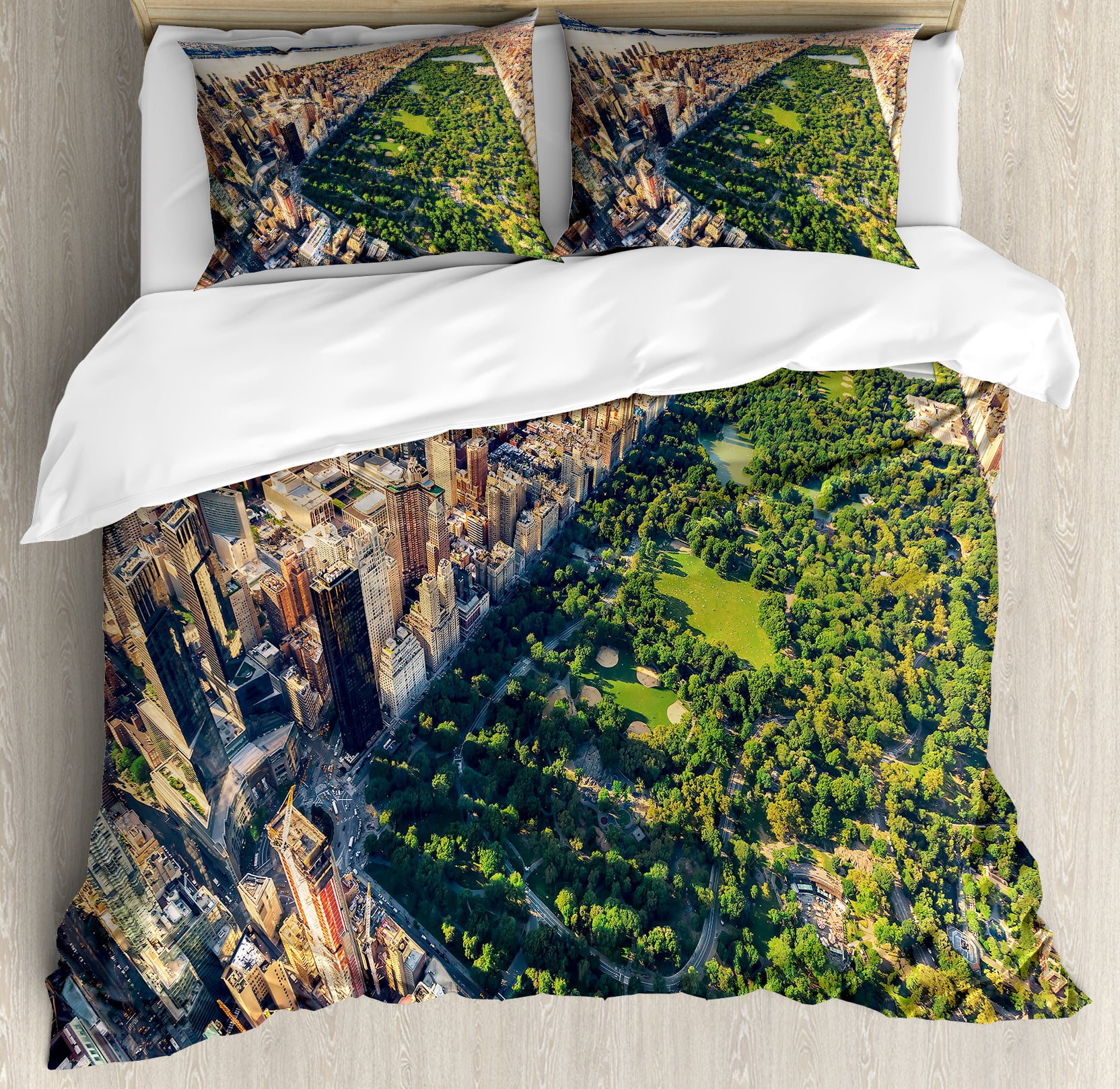 United States Duvet Cover Set, Central Park from the Air Surrounded by ...