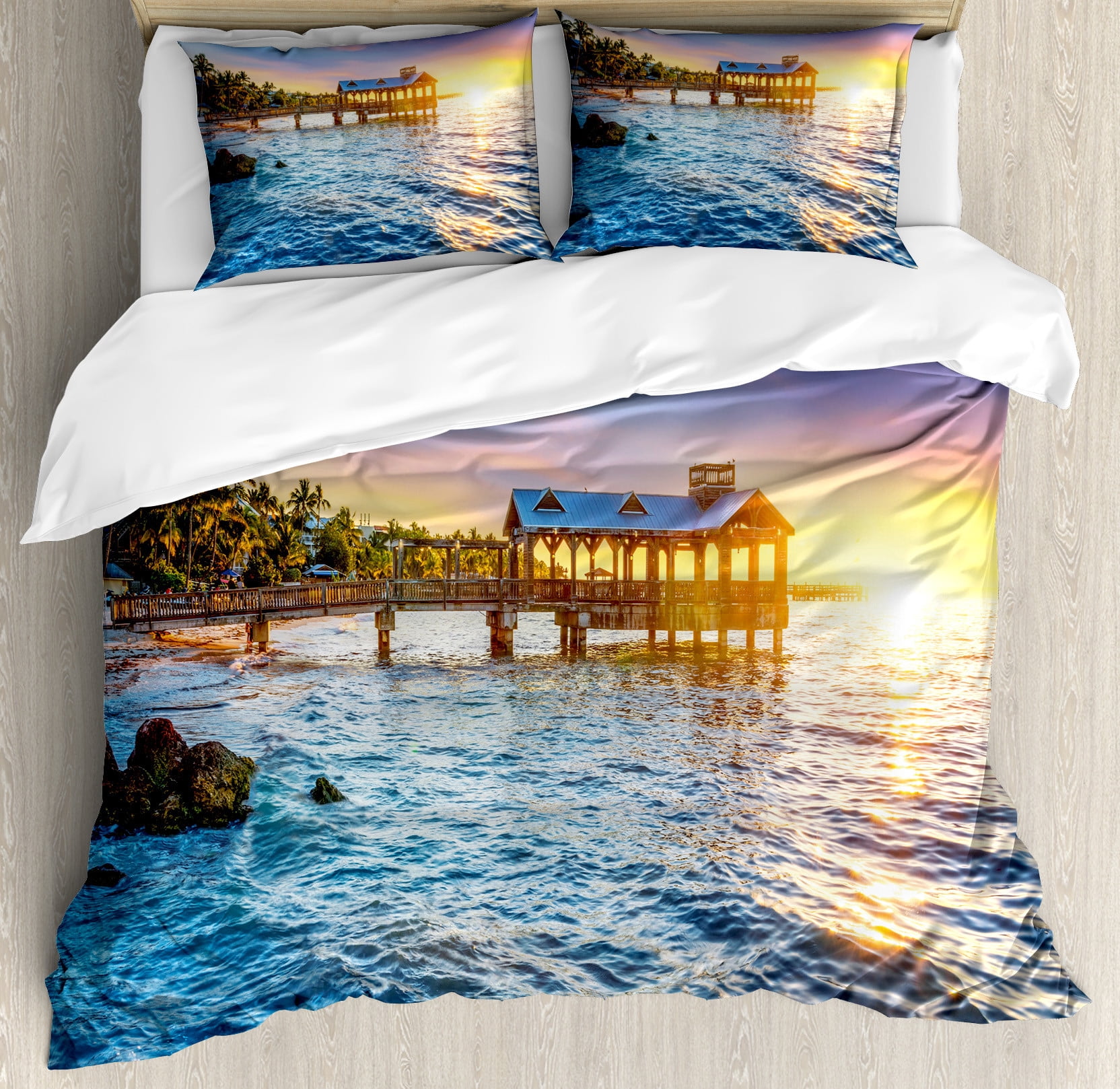 United States Duvet Cover Set, Pier at Beach in Key West Florida USA ...
