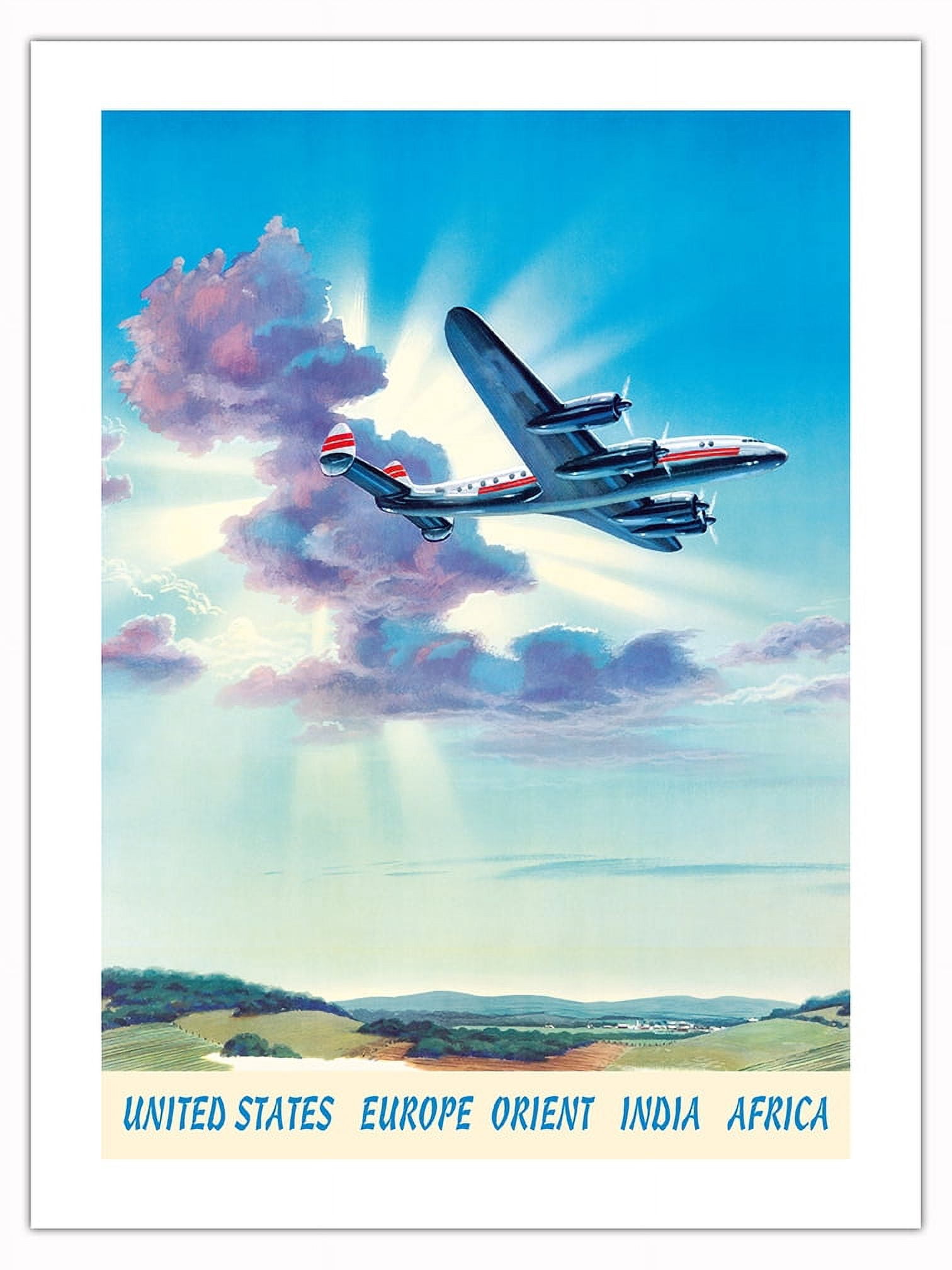 United States Europe Orient India Africa - Vintage Airline Travel ...