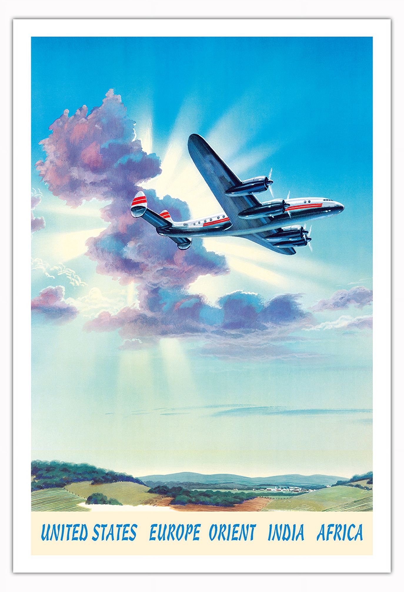 United States Europe Orient India Africa - Vintage Airline Travel ...