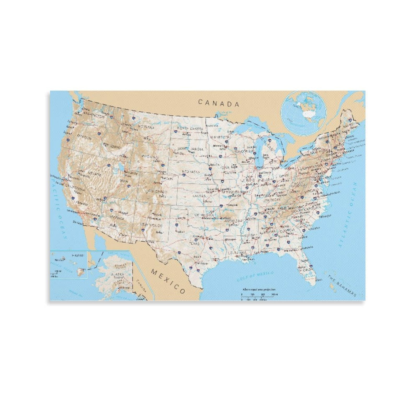 United States General Reference Wall Map Poster Decorative Painting ...