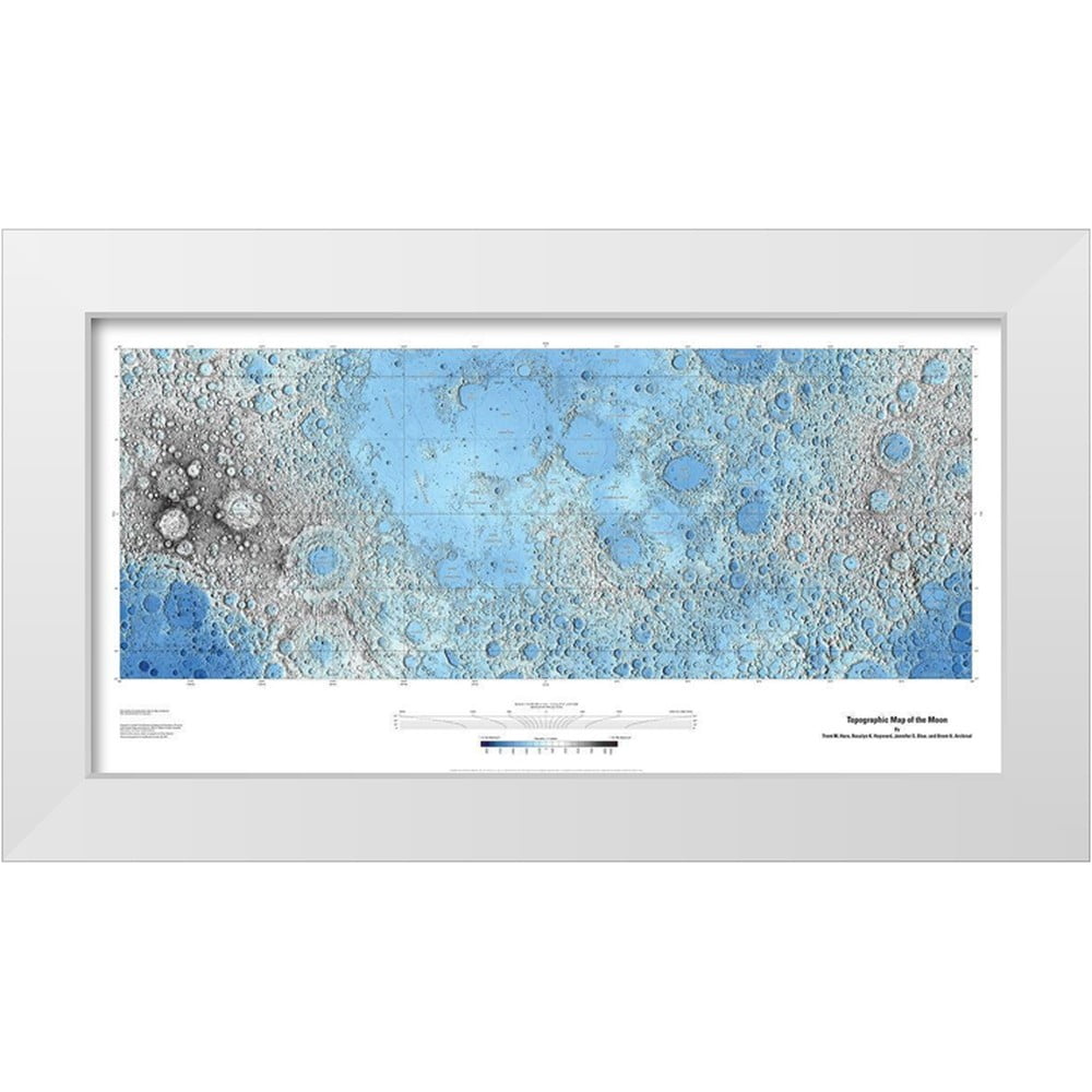 United States Geological Survey 32x18 White Modern Wood Framed Museum ...