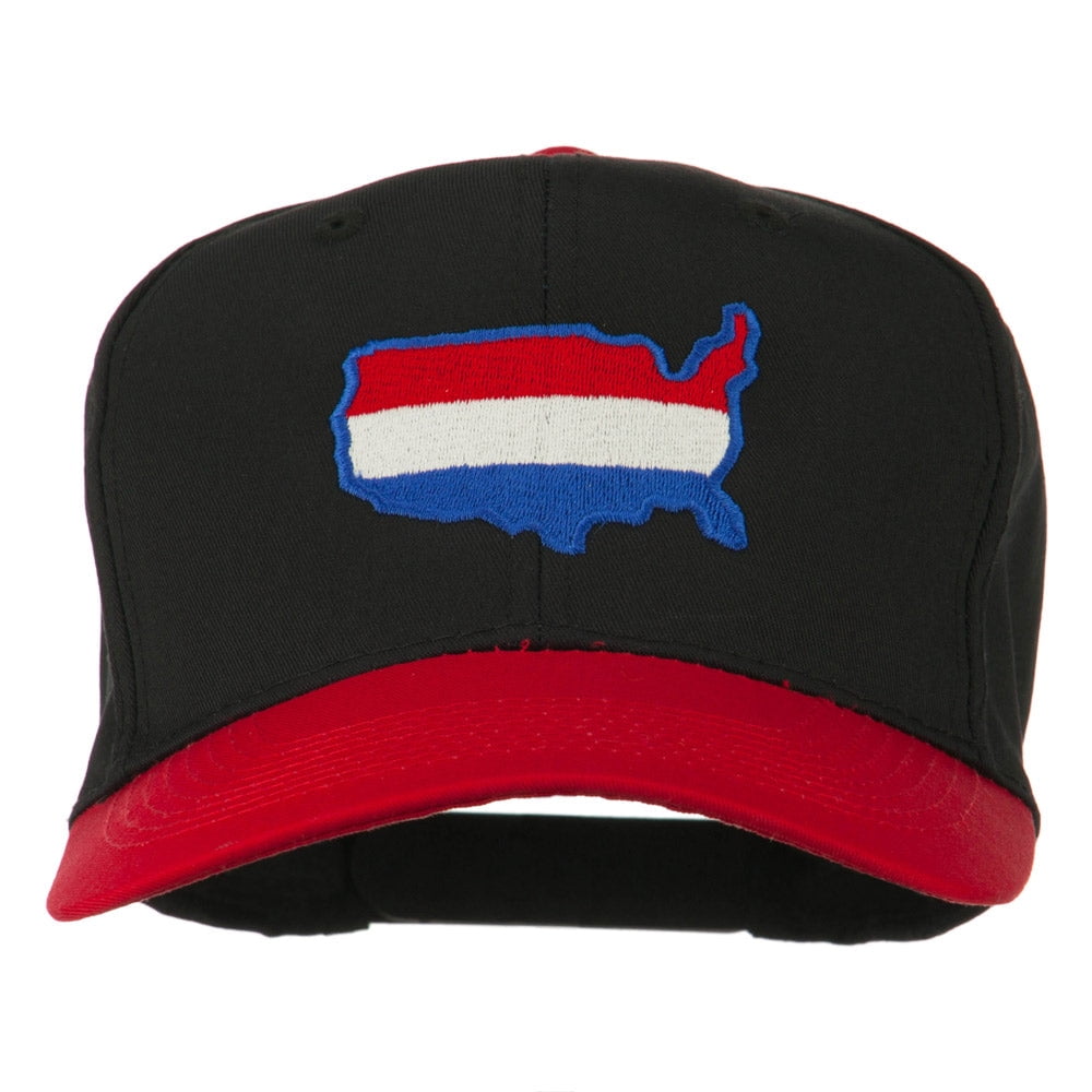 United States Map Embroidered Cap - Red Black OSFM - Walmart.com