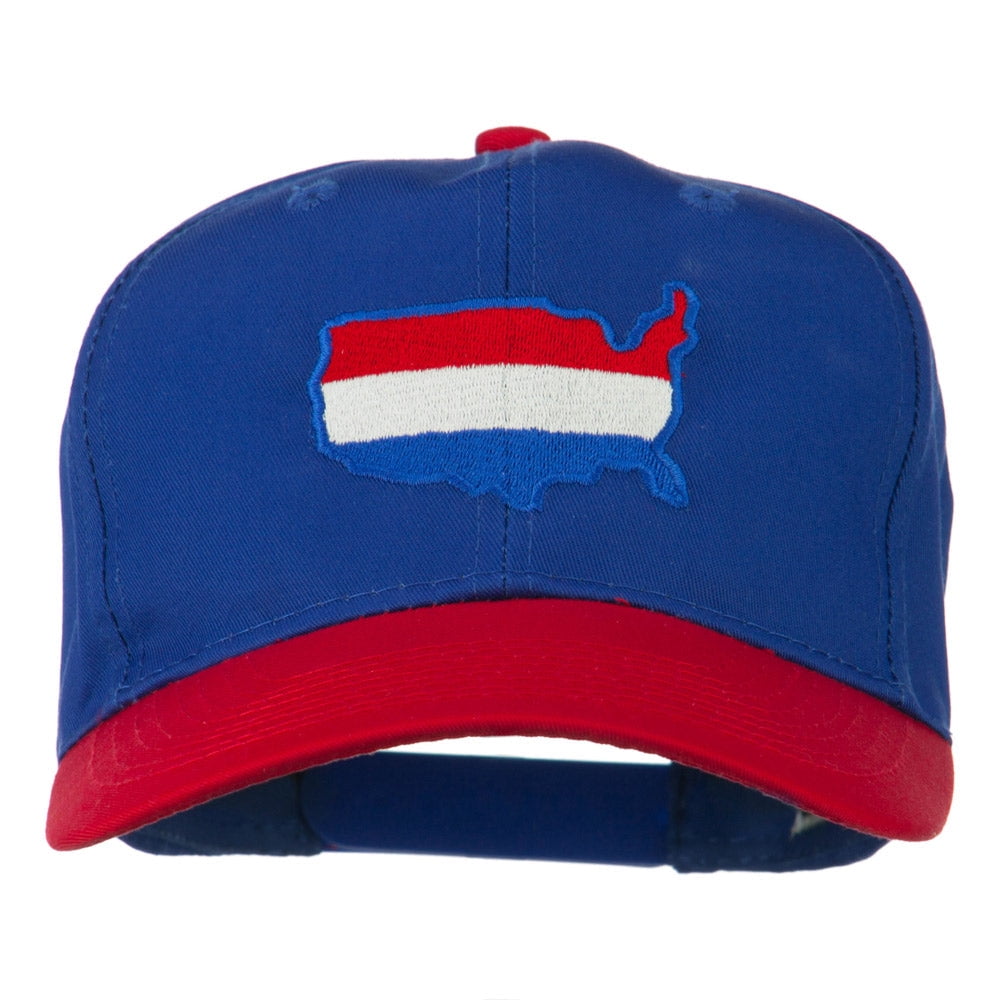 United States Map Embroidered Cap - Red Royal OSFM - Walmart.com