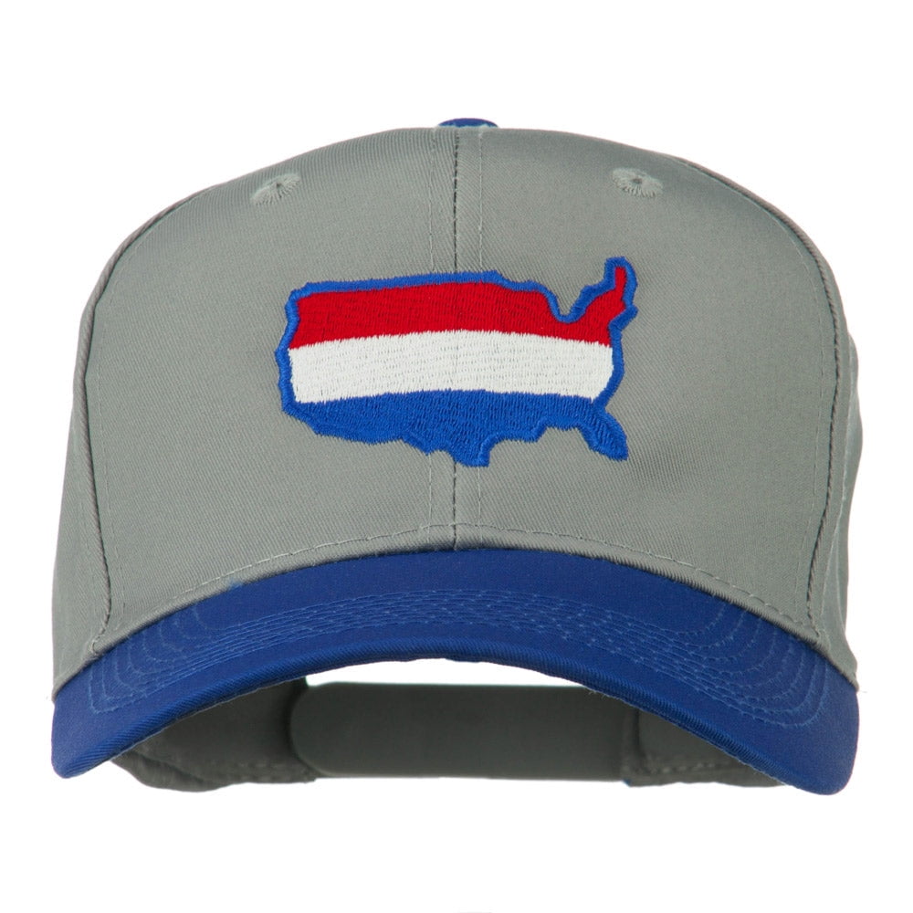United States Map Embroidered Cap - Royal Grey OSFM - Walmart.com